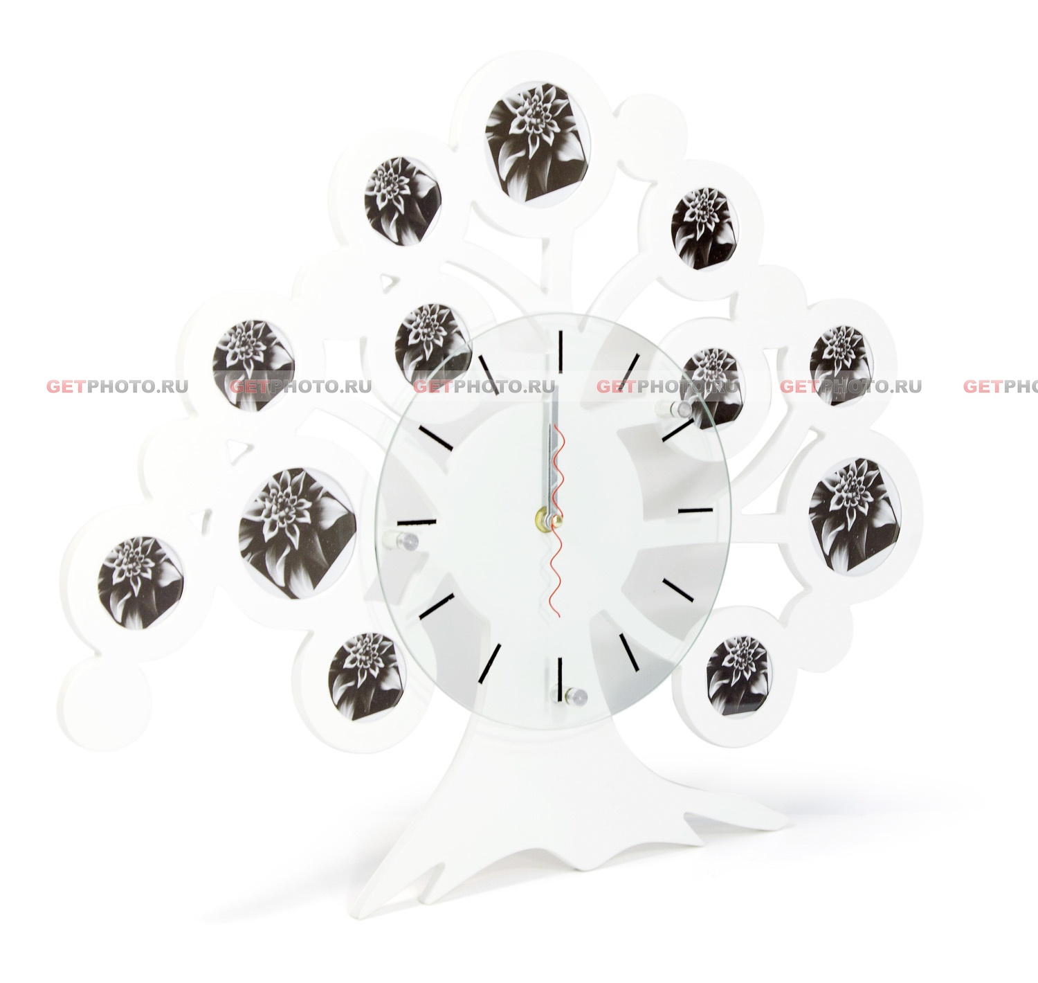 Деревянная настенная фоторамка рамка для 12 фотографий мультирамка коллаж ДЕРЕВО РАМКА ЧАСЫ